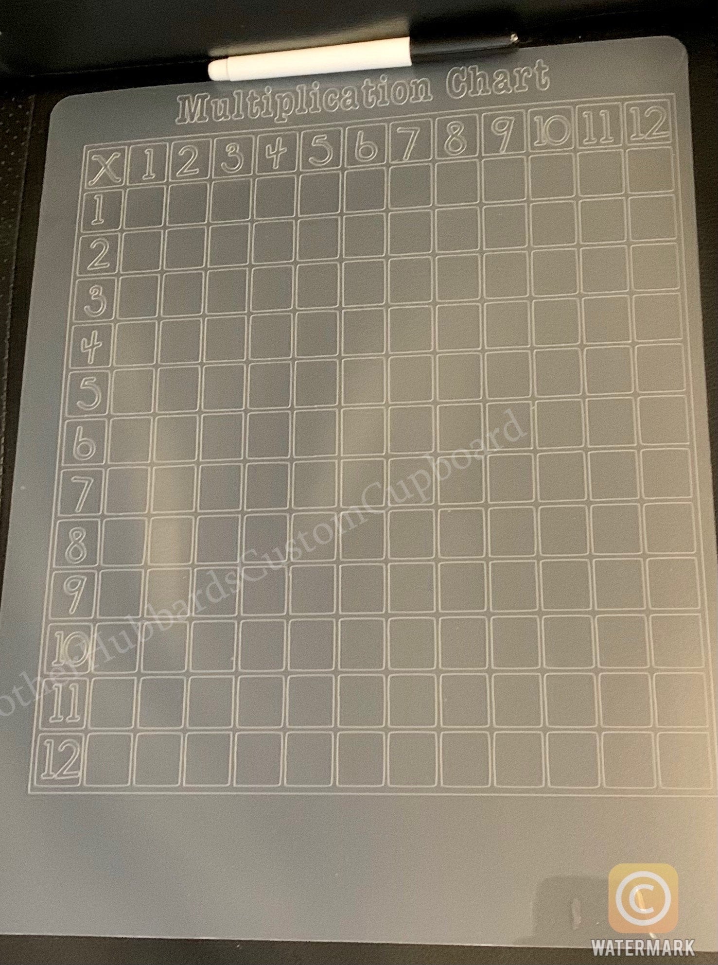 Multiplication BLANK chart learning mat + 1 marker | Mother Hubbard's ...