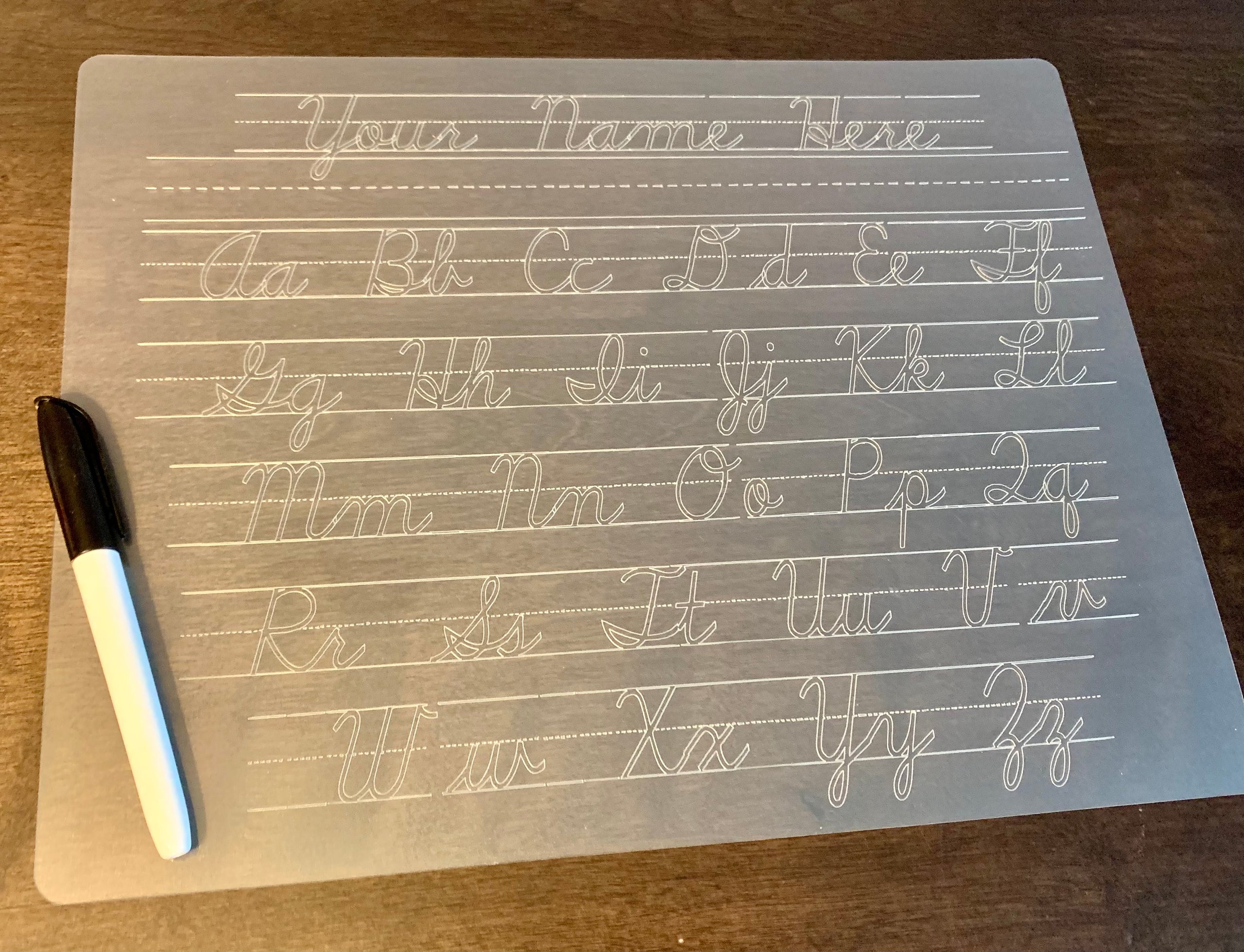 Cursive NAME & alphabet learning mat + 1 marker | Mother Hubbard's ...