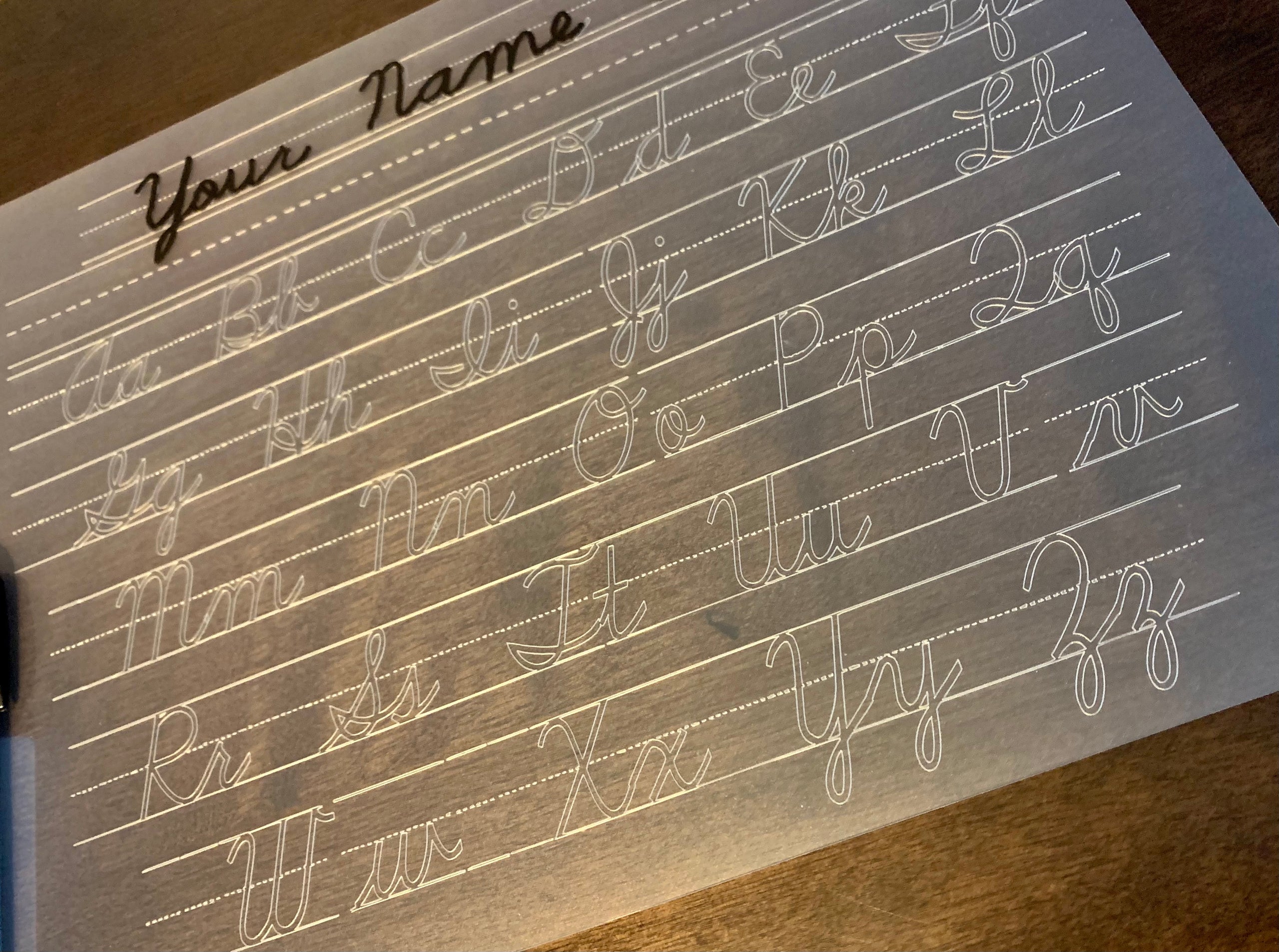Cursive NAME & alphabet learning mat + 1 marker | Mother Hubbard's ...