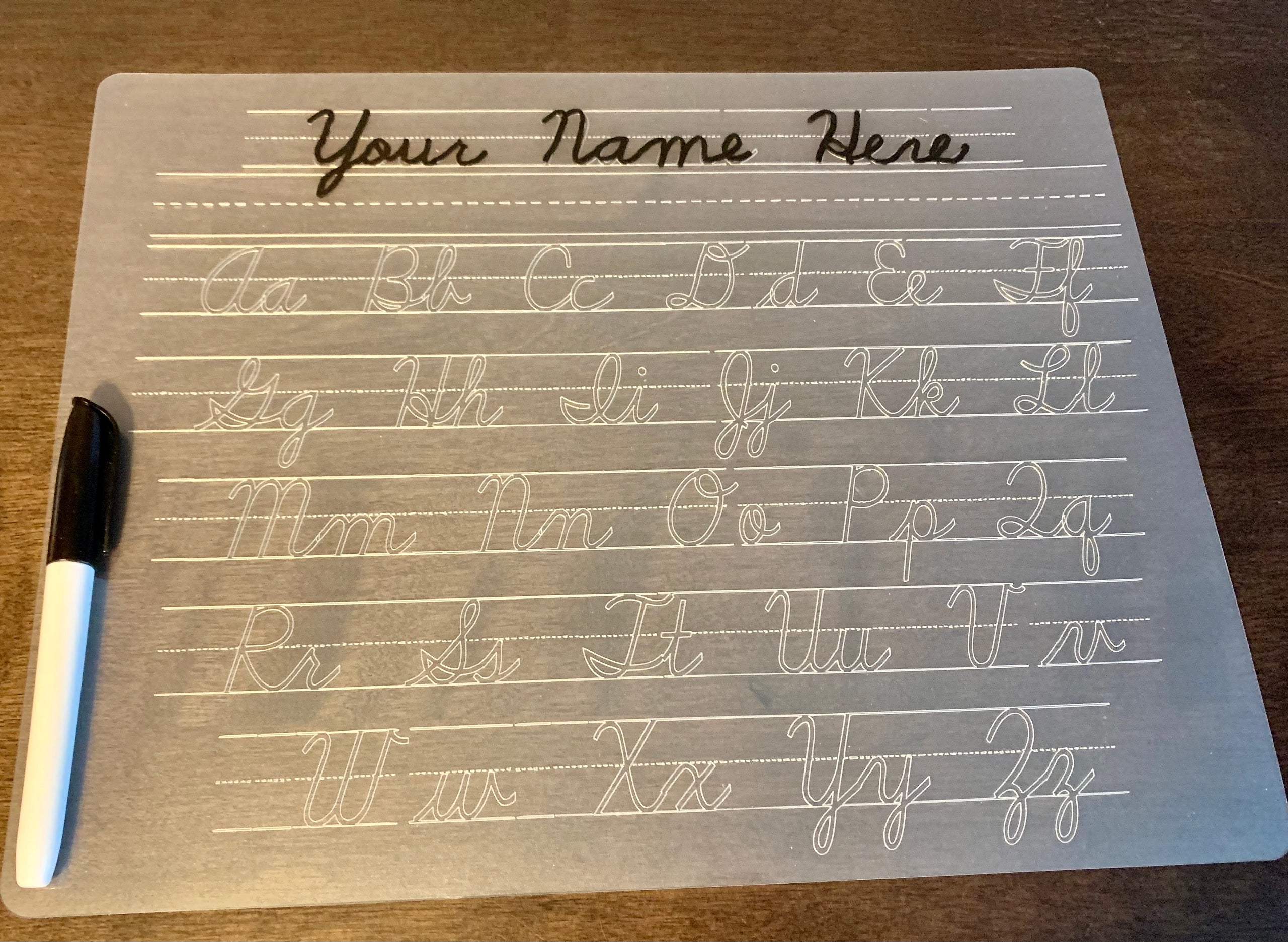 Cursive NAME & alphabet learning mat + 1 marker | Mother Hubbard's ...