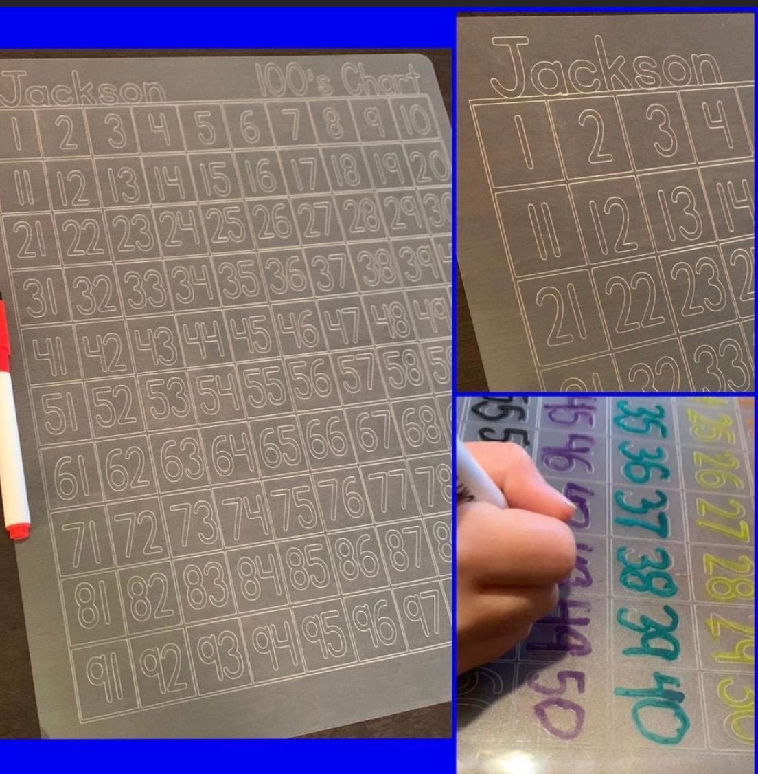 100's Chart / Number Grid learning mat | Mother Hubbard's Custom ...